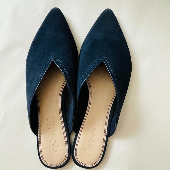 Splendid | Shoes | Splendid Womens Navy Suede Leather Hanford Slides ...